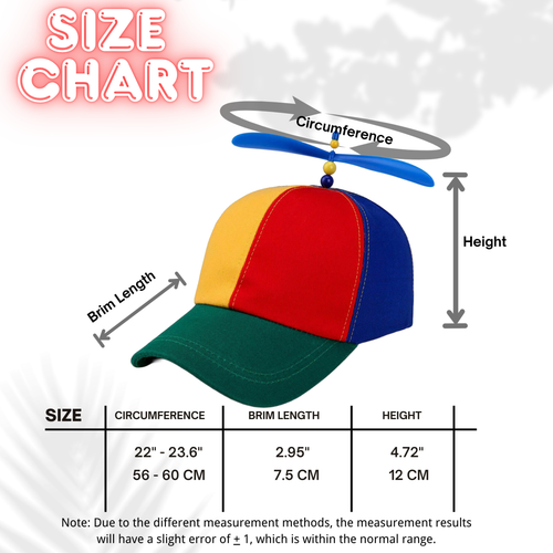 Unisex Rainbow Color Helicopter Propeller Cap Hat School Boy Fancy ...
