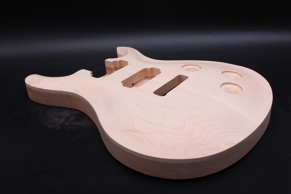Guitar neck 24 fret New guitar kit Guitar Body Replacement Maple Curved ...