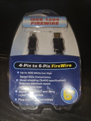 Quantaray Digital IEEE 1394 6 Ft Firewire 4-Pin to 6-Pin NEW | eBay