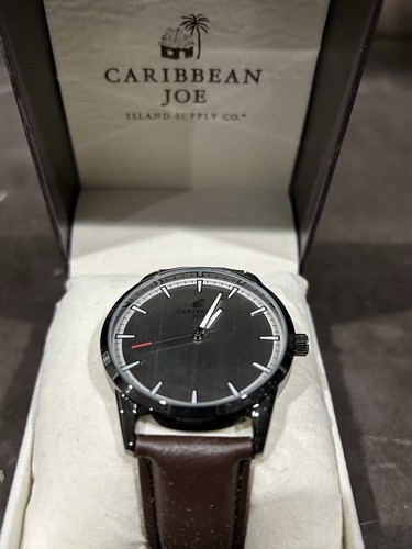 Caribbean Joe Men's Watch 1028 CJ7142GU Brown Band Gray Face | eBay