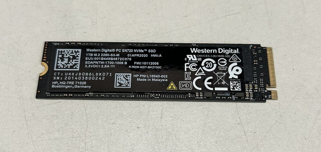 Western Digital PC SN720 NVMe 1TB M.2 2280 Internal SSD SDAPNTW-1T00 | eBay