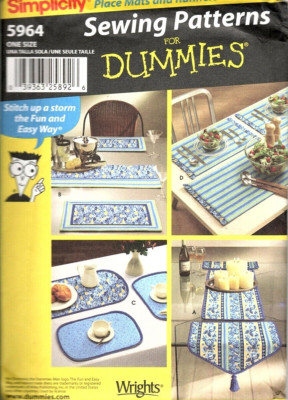 Simplicity 5964 Table Runners and Place Mats Uncut Sewing Pattern 2002 ...