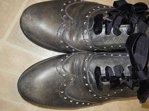 Woman's Born Wingtip Oxford Gray Leather Lace Up Shoes Size 8.5 | eBay