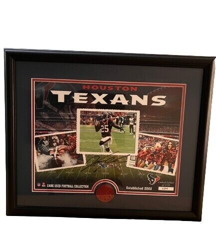 Houston Texans Kareem Jackson Frame Autographed Print w/Used NFL Ball ...