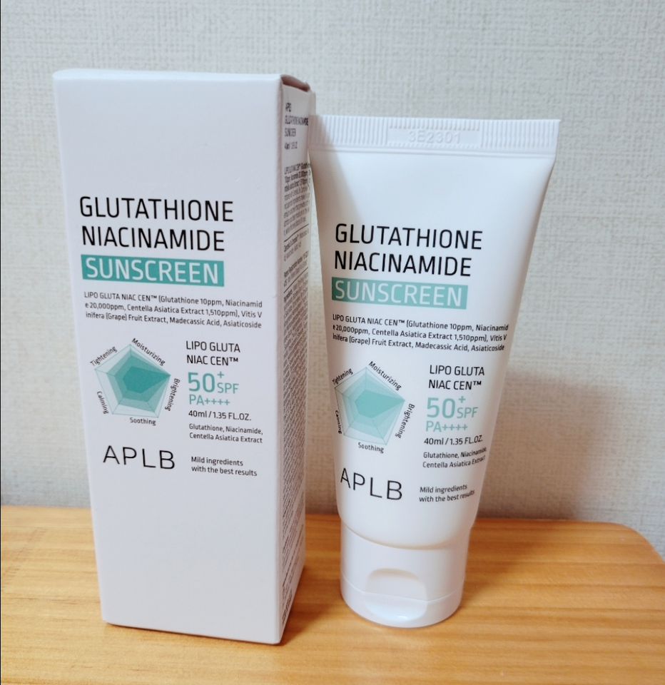 2Pack, APLB Glutathione Niacinamide Sunscreen SPF50+PA++++ 40ml 1.35oz ...