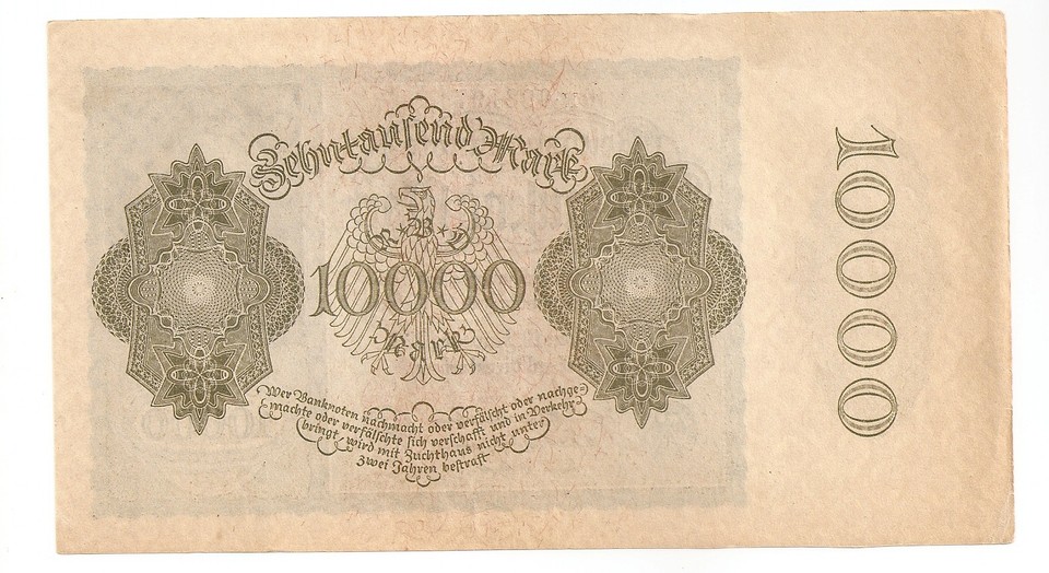 1922 Reichsbanknote 10000 Marks Uncirculated Banknote | eBay