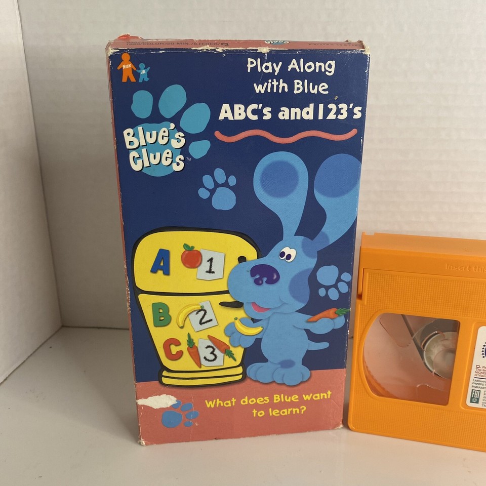 Blues Clues Abcs and 123s VHS Tape 1999 Orange Nick Jr Nickelodeon ...