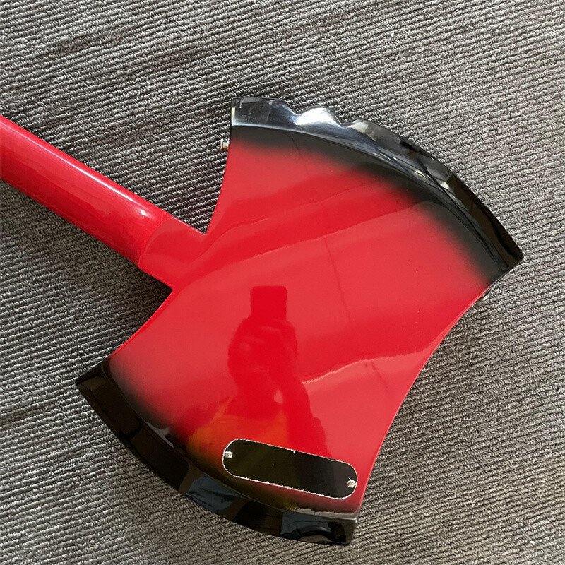 Custom Red Axe 4 Strings Electric Bass Guitar Neck Through Body ...