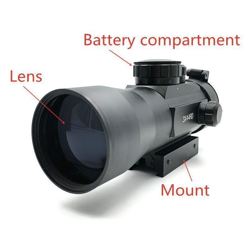 Hunting 3X44 Riflescope Fit 11/22mm Red Green Dot Sight Scope Optics US ...