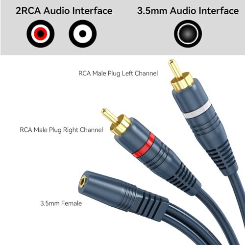 2 Pack 3.5mm Female to 2 RCA Male Stereo Audio Y Cable Splitter for TV Computer | eBay