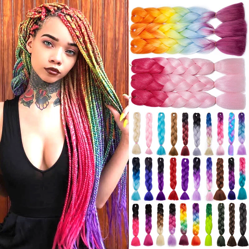 Rainbow Box Braids