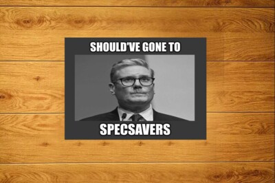 Keir Starmer Specsavers Sticker Packs (10-100) Britain Protest ...