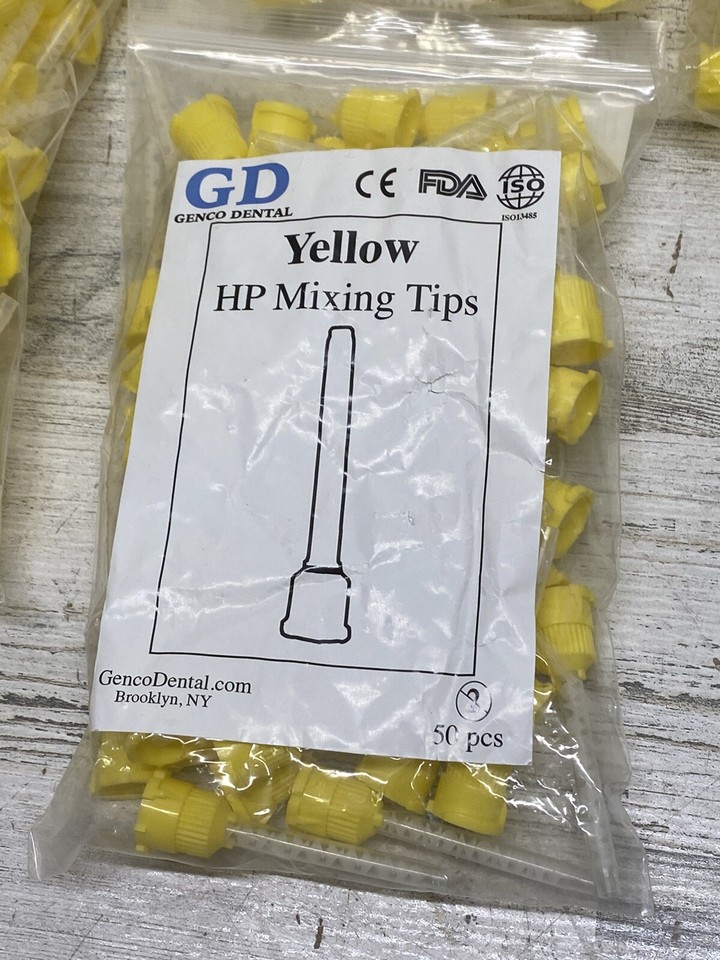 Dental Yellow HP Mixing Tips Genco Type 293 x 4.2mm Light Body 293pc ...