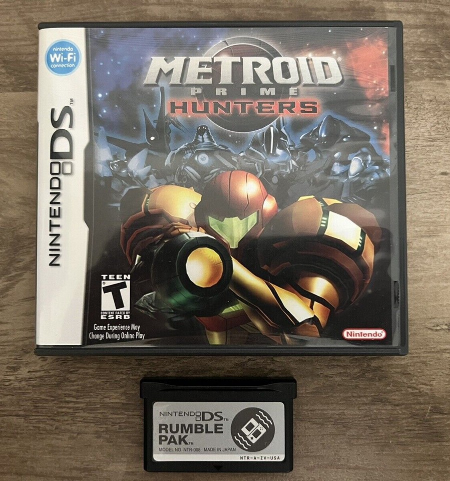 Nintendo DS Metroid Prime Hunters Box, Manuals, & Rumble Pak Only, NO ...