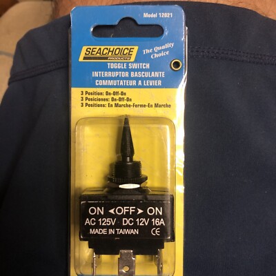 TOGGLE SWITCH SEACHOICE 12021 ON OFF ON DPDT 6 TERMINAL MARINE BOAT RV ...