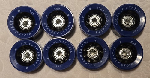 Chicago Skates 405 Roller Skate Wheels Set of 8 – Blue w/Bearings ...