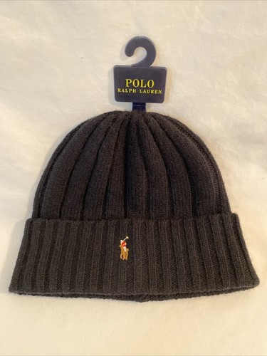 Polo Ralph Lauren MEN’S WOOL RIB KNIT PONY Big & Tall BLACK SKI CAP ...