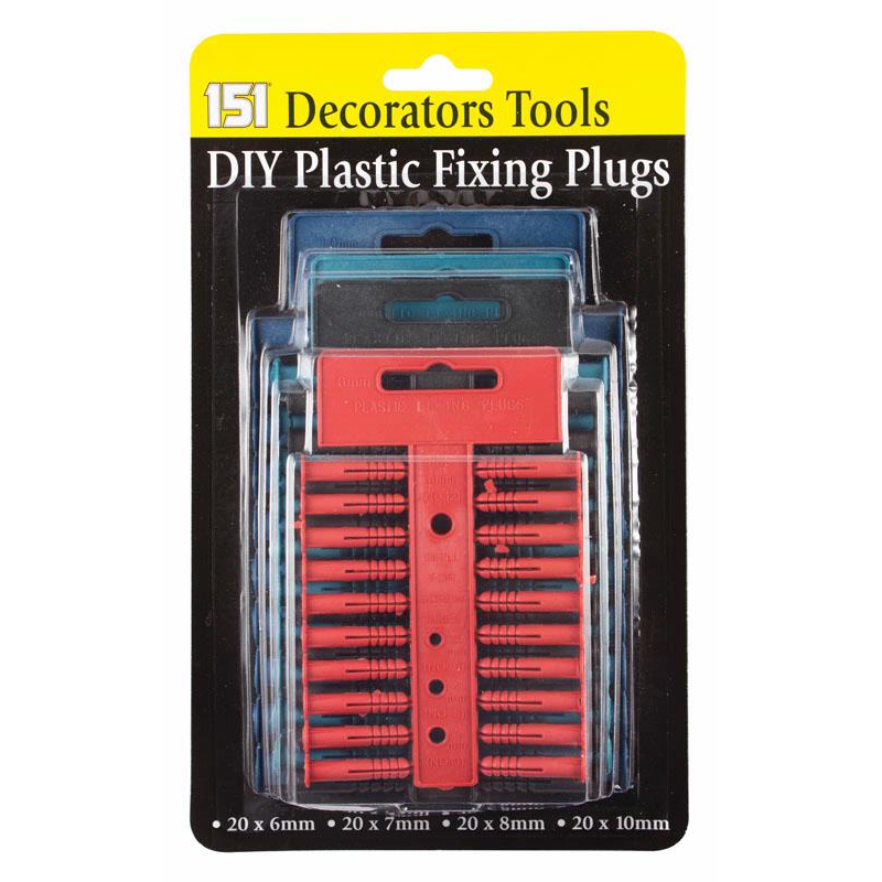 Raw Plugs Mixed Pack Plastic Wall Assorted DIY Fixing 6, 7, 8 & 10mm ...