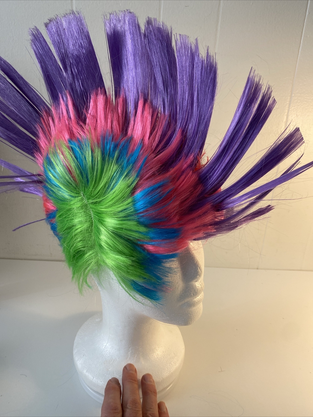 Light Up Rainbow Mohawk Wig LED Flashing Costume Part… - Gem