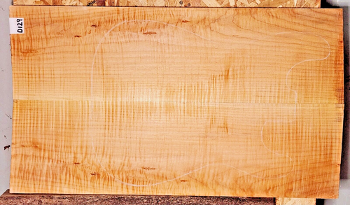 Flame Figured Maple Wood 0129 Luthier Carved Top Guitar Set 26x 14.5x ...