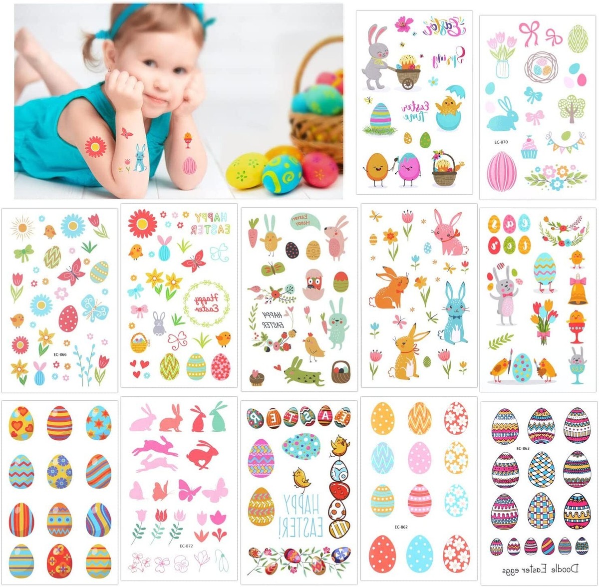 Temporary Easter Tattoos Mud Pie Pink Easter Bunny Temporary Tattoo