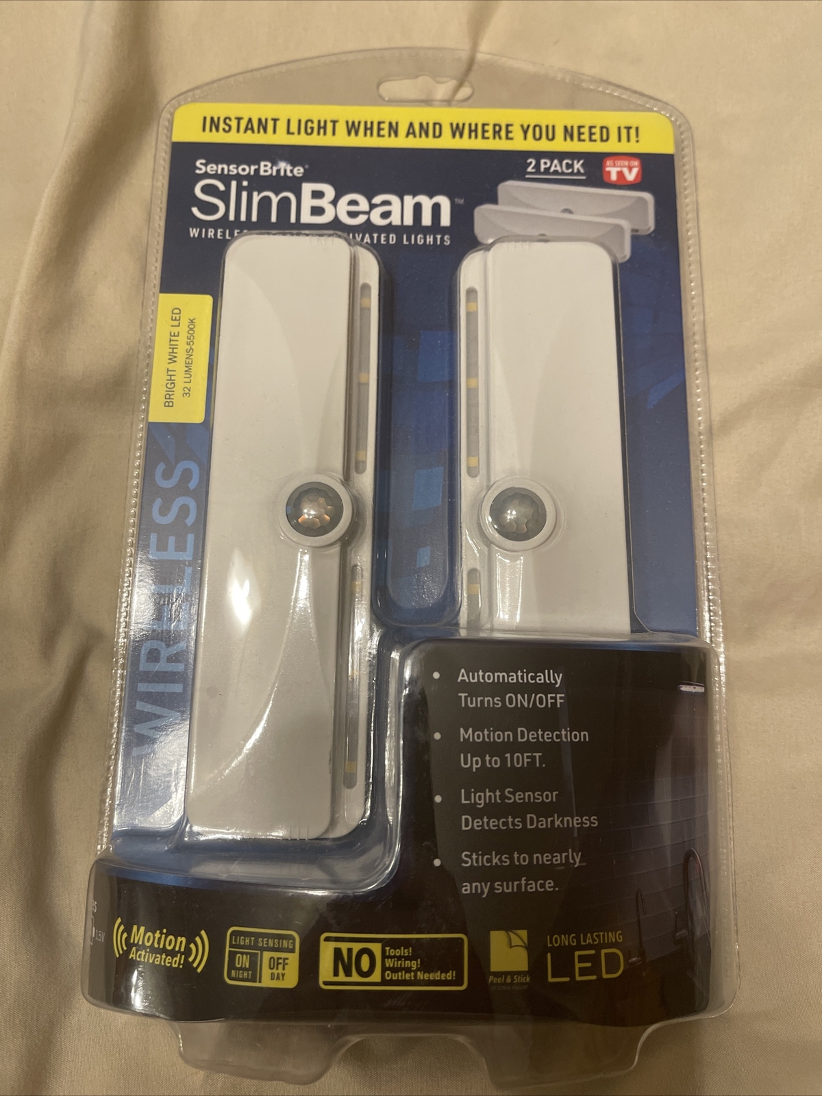 Sensor Brite Slim Beam As Seen On TV Wireless Motion Sensor LED Light 2 ...