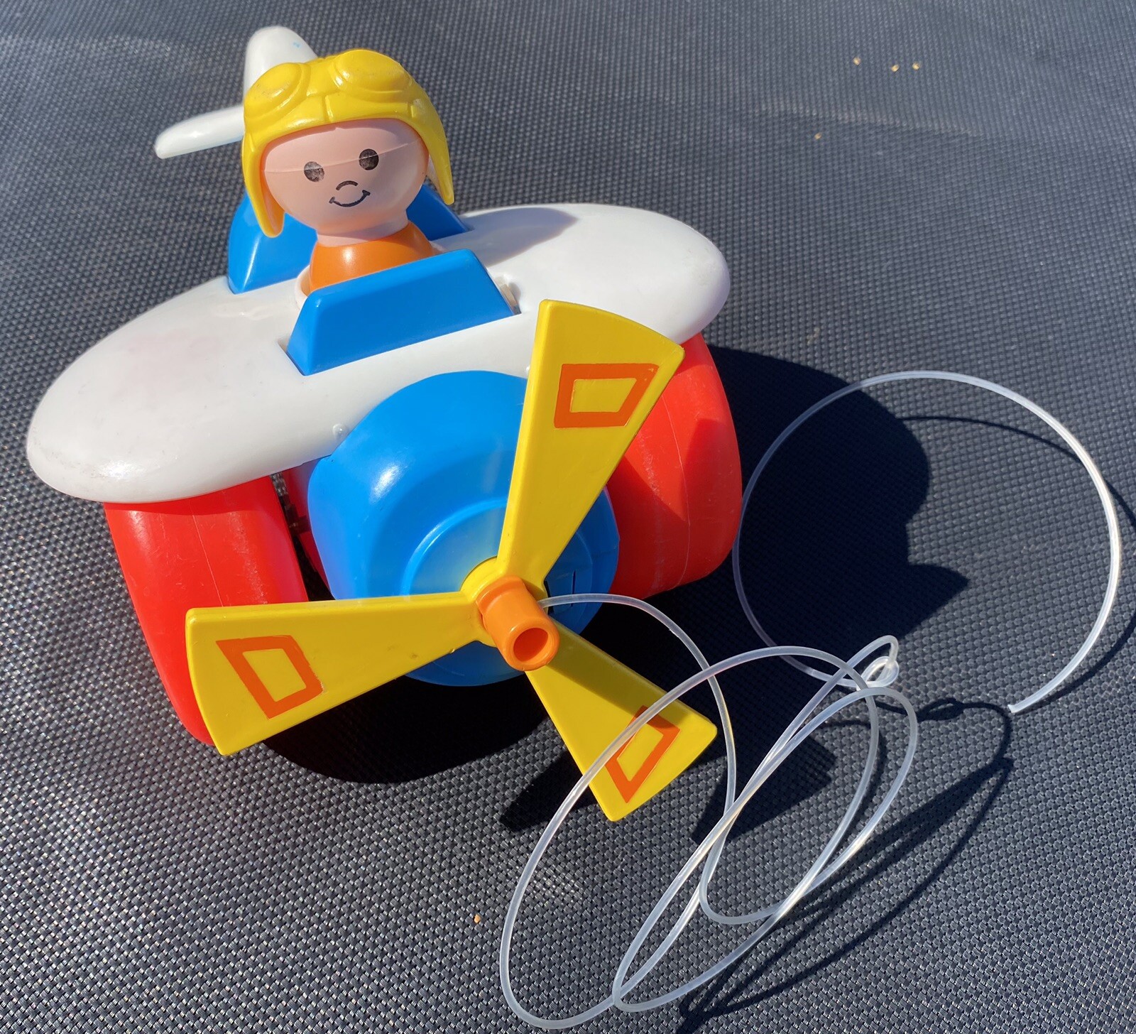 FISHER-PRICE Pull-Along PLANE with PILOT Toy AIRPLANE USA made 1980 ...
