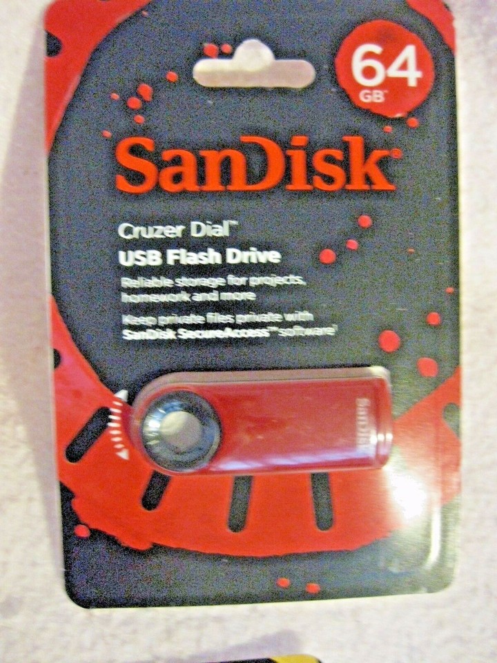 SanDisk Cruzer Dial USB Flash Drive 64 GB blue, red, yellow, pink, or ...