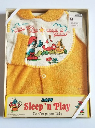 Rare Vintage 1981 Smurf Sleep N Play Baby Outfit / Sl… - Gem