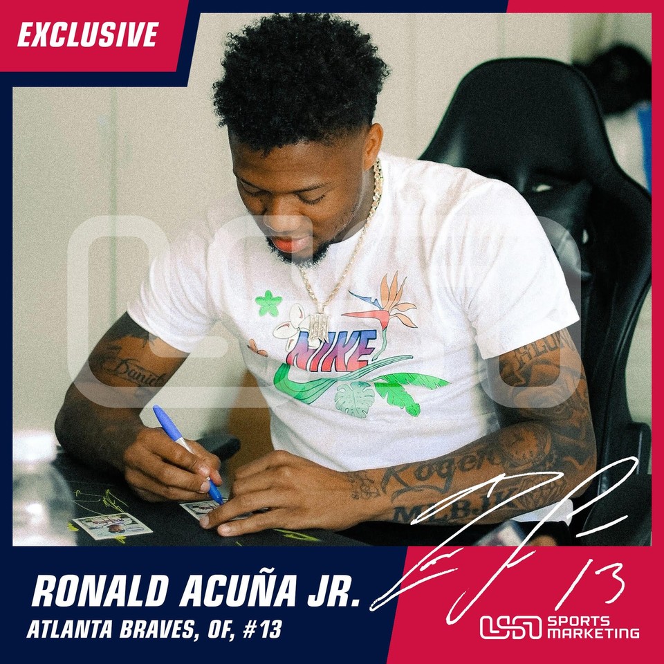 Ronald Acuna Jr. Braves Signed "Acuna Matata" White Majestic Jersey USA ...