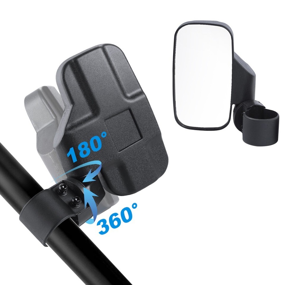 UTV Breakaway Side Mirrors 1.75" 2" Rear View Mirror Set For Polaris ...