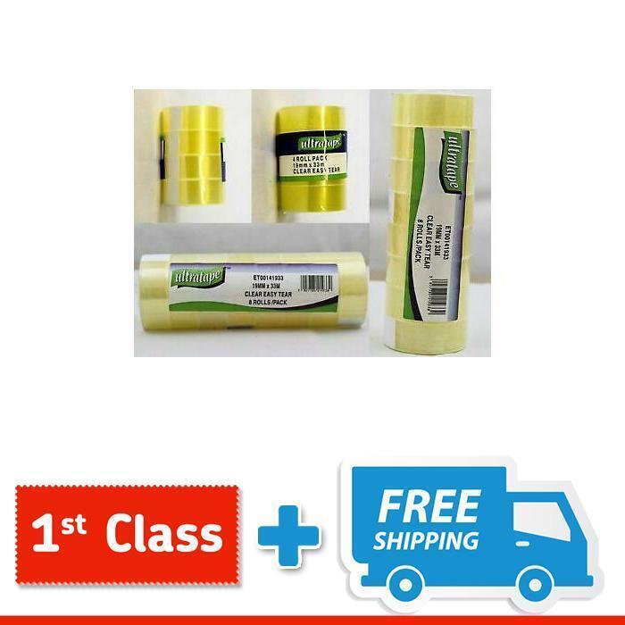 Ultratape Sellotape Rolls 19mm x 33 Metres Clear Cellotape Packing Tape ...