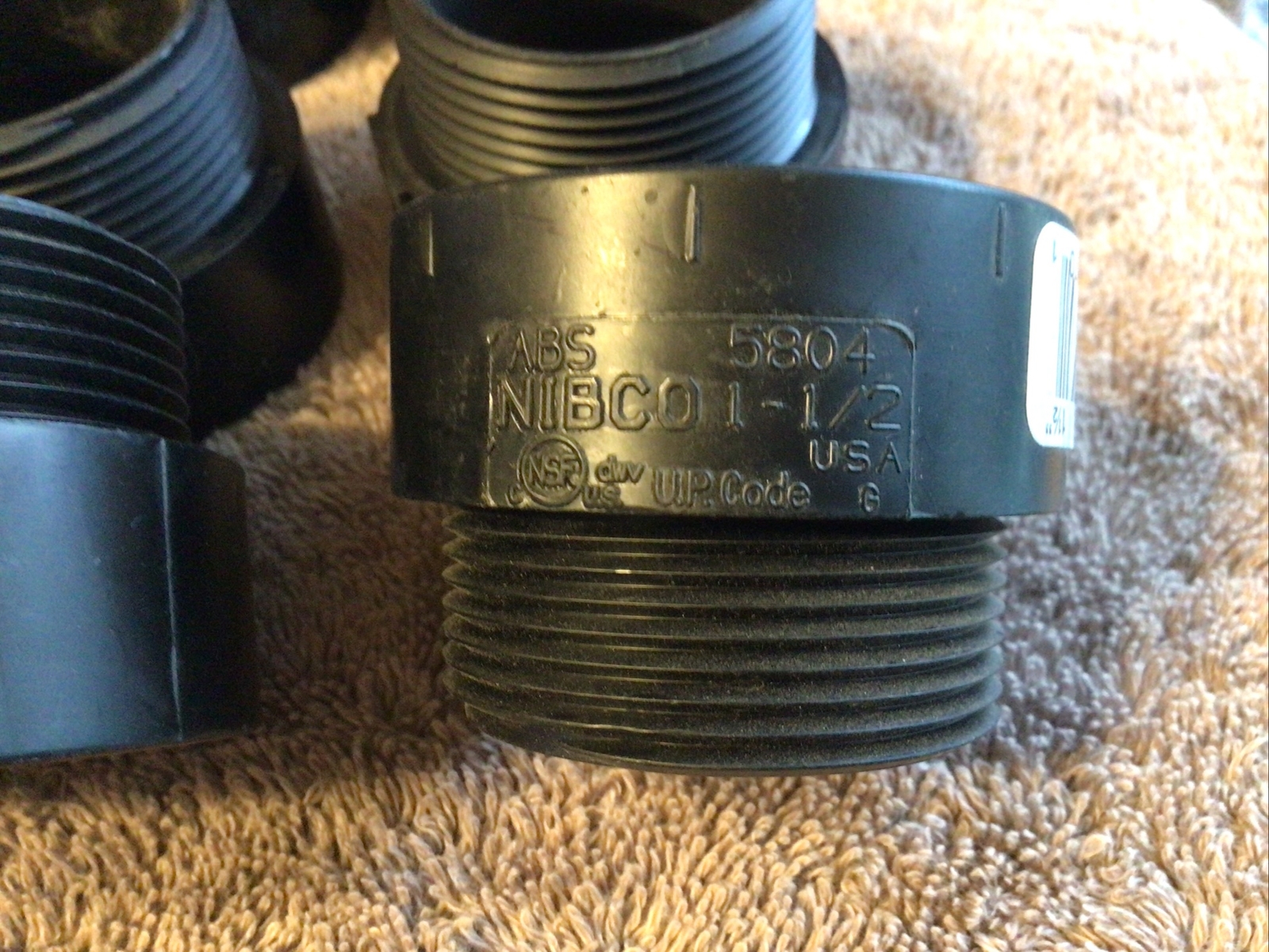 9-NIBCO ABS Adapter 1-1/2" HUB X MPT MALE NIBCO C5804 for sale online ...