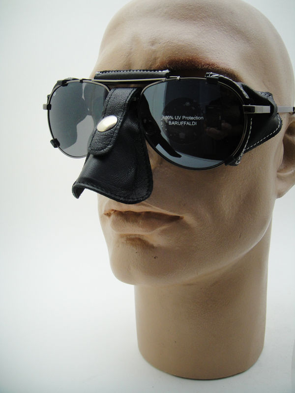 USA! BARUFFALDI ANNAPURNA BASE GOGGLES SUNGLASSES Leather Nose Glacier ...