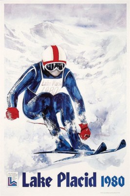 LAKE PLACID 1980 OLYMPICS poster 24x36 Rare Vintage John Galuci skiing ...