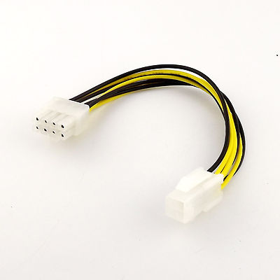 1 x 7inch ATX 12V CPU Power Adapter Cable 4 Pin Male to 8 Pin Female PC ...