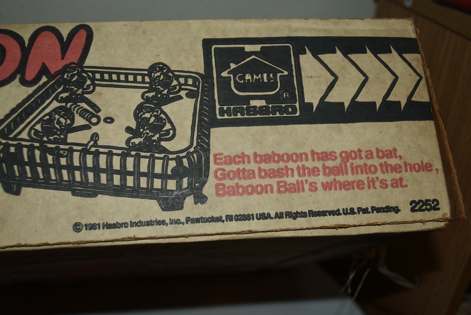 VINTAGE 1981 HASBRO Baboon Ball Hockey GAME in BOX USA RETRO Parts EUC ...