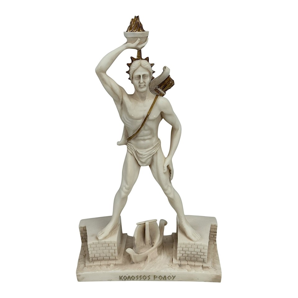 Colossus of Rhodes Statue of the Sun God Helios Cast Marble Grey Patina ...