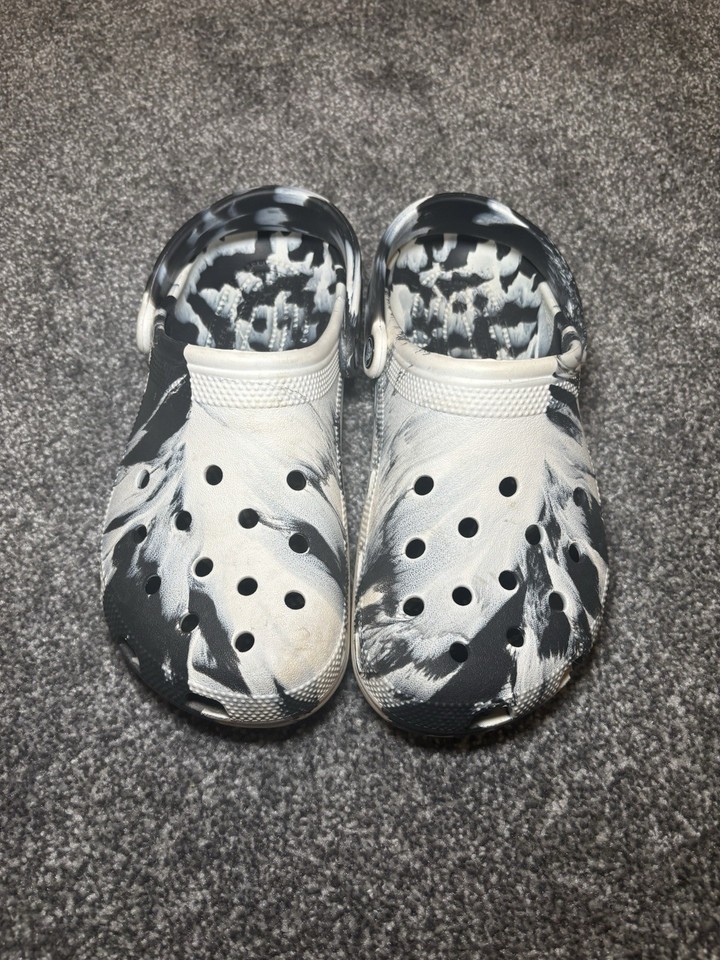 CROCS Classic Graphic Marble effect Clog black/white Size 7 | eBay UK