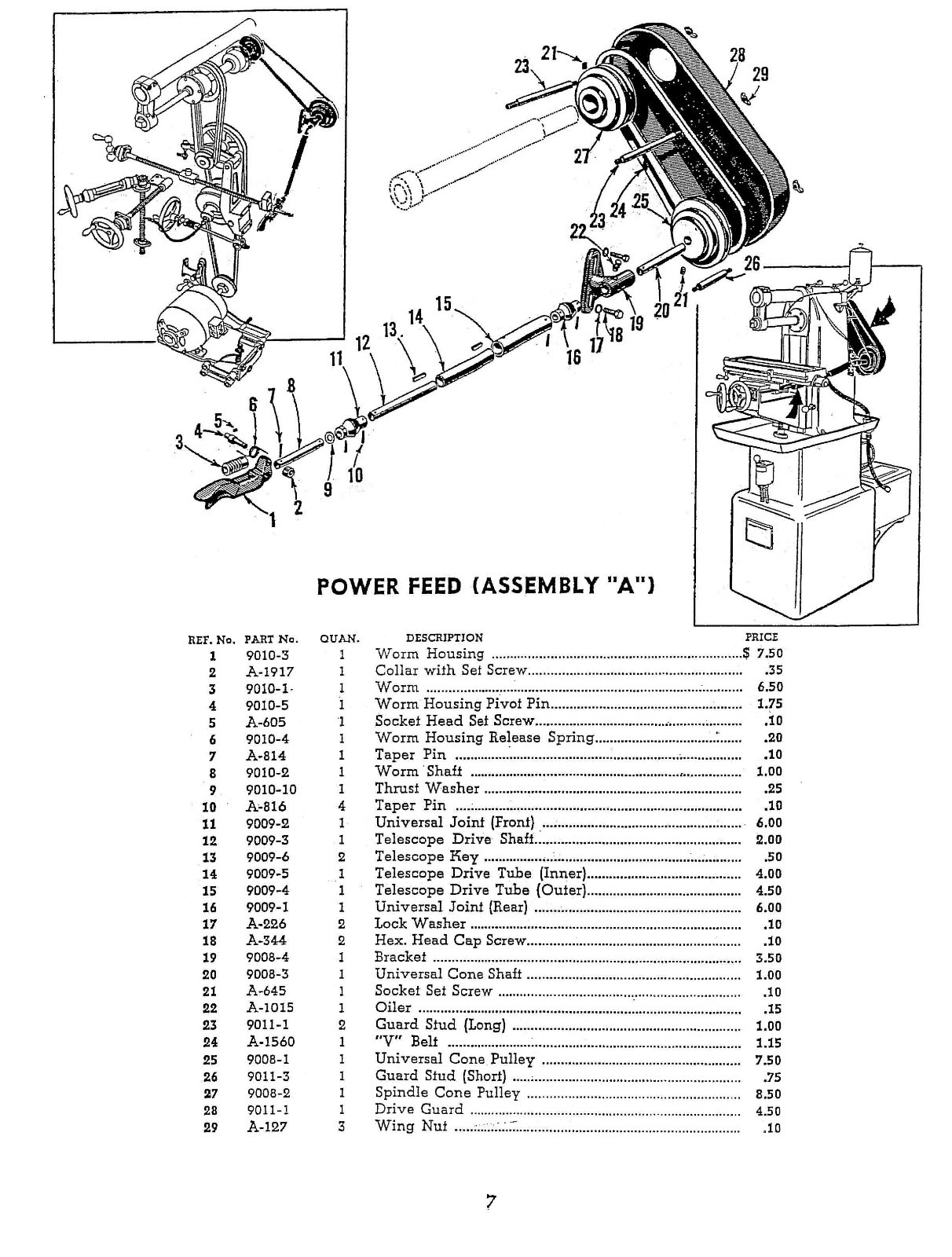 Sheldon No. " 0 " Hoizontal Milling Machine Parts List Manual *1056 | eBay