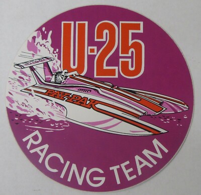 THE PAK BACK U-25 RACING TEAM 3.75" mint sticker Hydroplane Boat race 0 ...