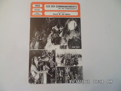 CARTE FICHE CINEMA 1923 LES DIX COMMANDEMENTS Théodore Roberts Charles ...