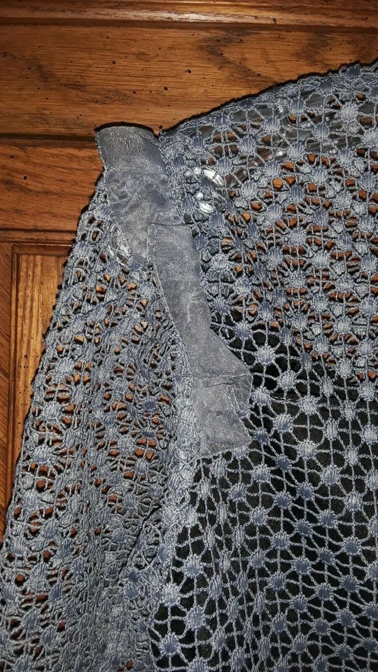 INA I:na (Sz. Small) Ruffle and Eyelet Lace Slate Blue lined in Black ...