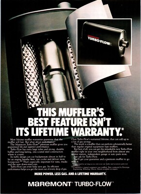 1980 Maremont Turbo Flow Performance Muffler Vintage Print Ad Man Cave ...