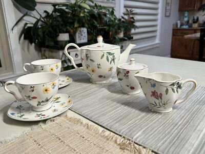 Grace Teaware Fine Porcelain 7-Piece Tea Set Spring Floral And Berry | eBay