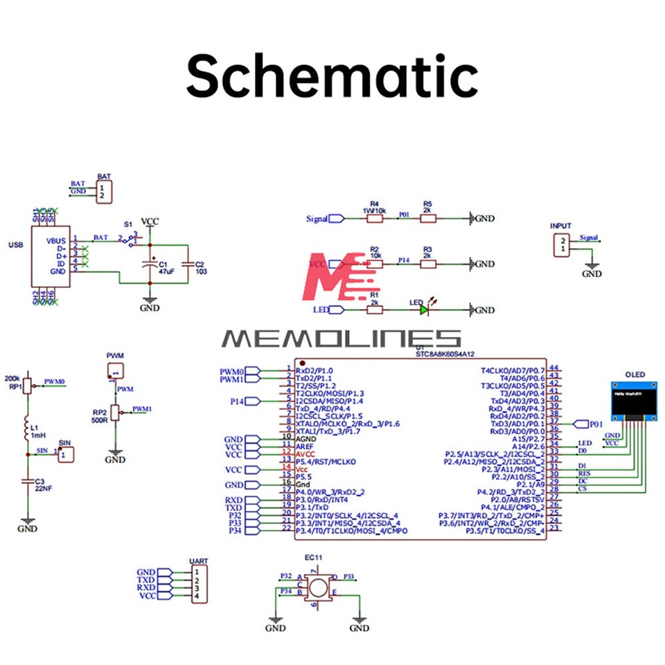 DIY Digital Oscilloscope Electronic Kit STC DIY Soldering Practice ...