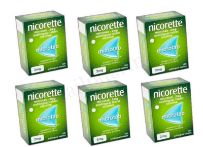 Nicorette Microtab 2mg Original 100 Tabs - 6 Pack-- Expiry 04-2027 ...