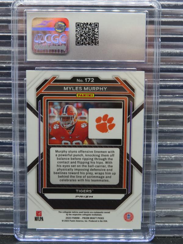 2023 Prizm Draft Picks Myles Murphy Ruby Wave Rookie #172 CGC 10 Gem ...