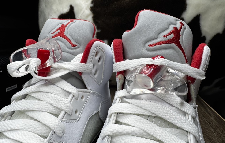 Nike Air Jordan 5 Retro (White Fire Red)) 136027-100 Size 7.5 | eBay