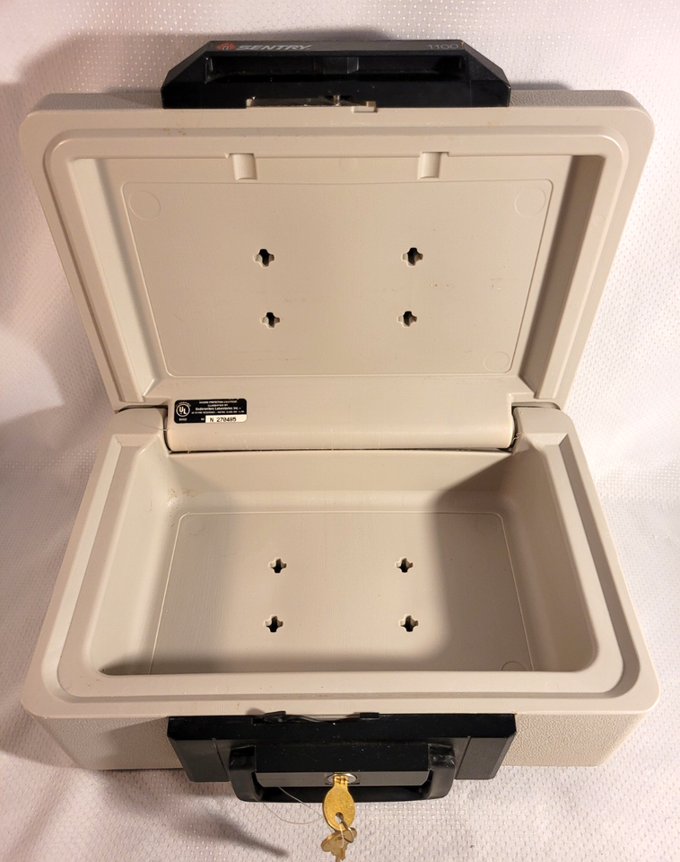 Sentry 1100 Portable Fire Safe Security Box Chest Lockbox With Handle ...